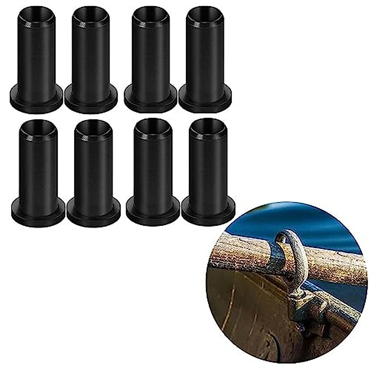 Lock Sleeve, 4-Pack/8-Pack Oar Collars Nylon Oar Sleeve For Oar Protector Durable Easy To Roll-On Oar Sleeve Boat Lock Clip Hardware Socket Boat Tool Holder Paddle Lock Sleeve Nylon Paddle Lock Socket