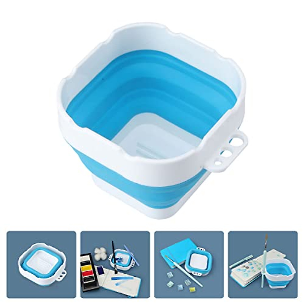 Ciieeo Folding Pencil Holder Car Wash Bucket Watercolor Paint Brush Basin Artist Brush Basin Foldable Bucket Collapsible Paint Brush Tub Buckets Mop Bucket Water Cup Painting