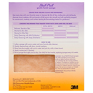 Buf-Puf Gentle Facial Sponge, Dermatologist Developed, Removes Deep Down Dirt & Makeup That Causes Breakouts and Blackheads, Reusable, Exfoliating, 6 Count
