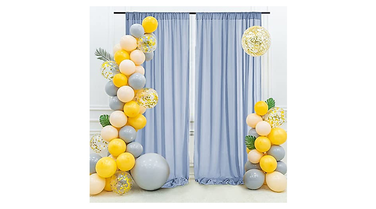 Eternal Beauty Dusty Blue Chiffon Curtain for Events