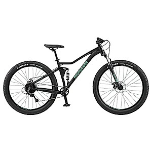 Mongoose Impasse 1.0 Mountain Bike for Adult Men & Women, 7-Speed, Full Suspension, 27.5-Inch Wheel, 17-Inch Frame, Front & Rear Mechanical Disc Brake, Matte Black