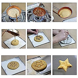 Dalgona Korean sugar Candy Making Tools Set DALGONA (9pcs in 1set), Mold, Press Stainless Steel (Package Vary, One of Three Types), Design in Korea