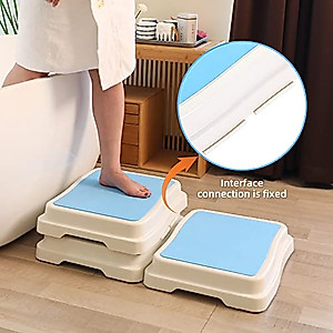 Wefaner Bath Shower Step,Stackable Bathtub Non Slip Safety Step Stool, Indoor/Outdoor Handicap Wideing Hands Free Platform Medical Portable Stack-Able, for High Beds, Kitchens,Bathroom.