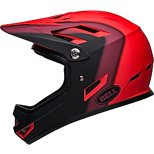 BELL Sanction Adult Full Face Bike Helmet - Matte Red/Black (2023), Medium (55-57 cm)