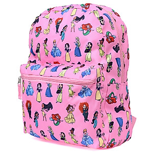 Disney Princess 16" Backpack Bag Belle Cinderella Tiana Jasmine Ariel Snow White