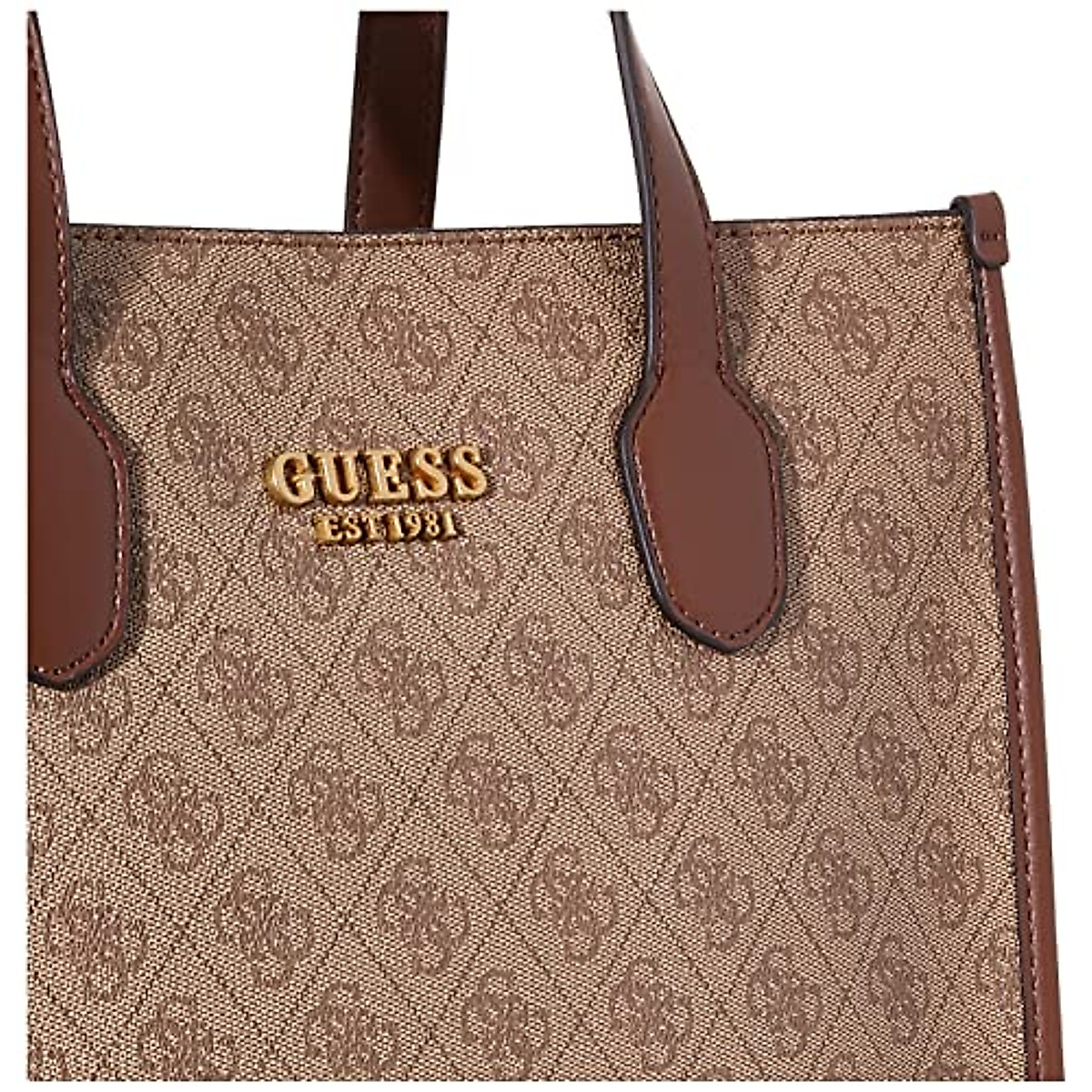 GUESS Silvana Small Tote Latte Logo/Brown PROCESSING PROCESSING