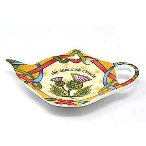Royal Tara Scottish Tea Pot Shape Teabag Holder New Bone China with Scottland Thistle Width -5.90 inch