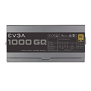 EVGA 210-GQ-1000-V1,1000 GQ, 80+ GOLD 1000W, Semi Modular, EVGA ECO Mode, 5 Year Warranty, Power Supply,Black