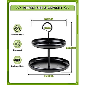 BOLITE Bird Feeder for Outdoors Hanging, Wild Bird Feeders for Outside, 18039 Two-Tier Tray Bird Feeder, Black