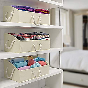 Sorbus Storage Bins [3-Pack] Fabric Storage Baskets, Foldable Closet Organizer Trapezoid Storage Box (Beige)