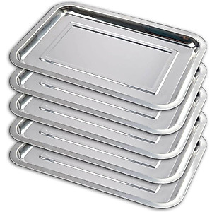 Stainless Steel Tray - Narkysus 2 Pack Stainless Steel Dental Lab Tray 13.5'' X 10'' Flat Metal Tray Tool for Lab Dental Instrument Bathroom Organizer Tattoo Station Tattoo Supplies