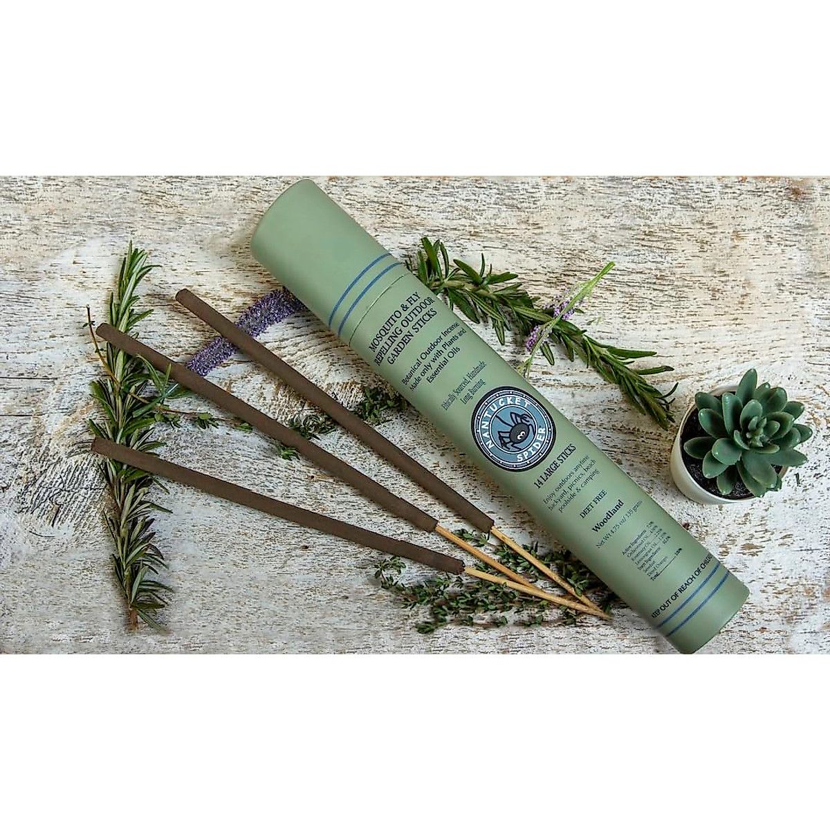Nantucket Spider Mosquito & Fly Repelling Outdoor Garden Incense Sticks Bundle | 2 Pack (28 Sticks) | Woodland Scent