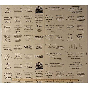 Panel 31.5" X 44" Bible Verses Wise Sayings Quilting Blocks Cotton Fabric Panel - Ecru D685.02