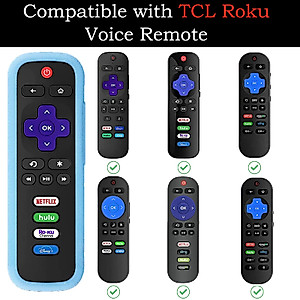 Silicone Protective Controller Sleeve for Roku | TCL Hisense Roku Remote Case Universal for Onn Roku TV Remote Cover with Tracker,Glow in The Dark