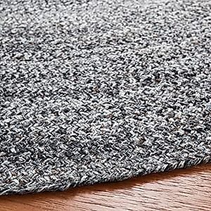SAFAVIEH Braided Collection 7' Round Grey/Charcoal BRD800F Handmade Country Cottage Reversible Entryway Foyer Living Room Bedroom Kitchen Area Rug
