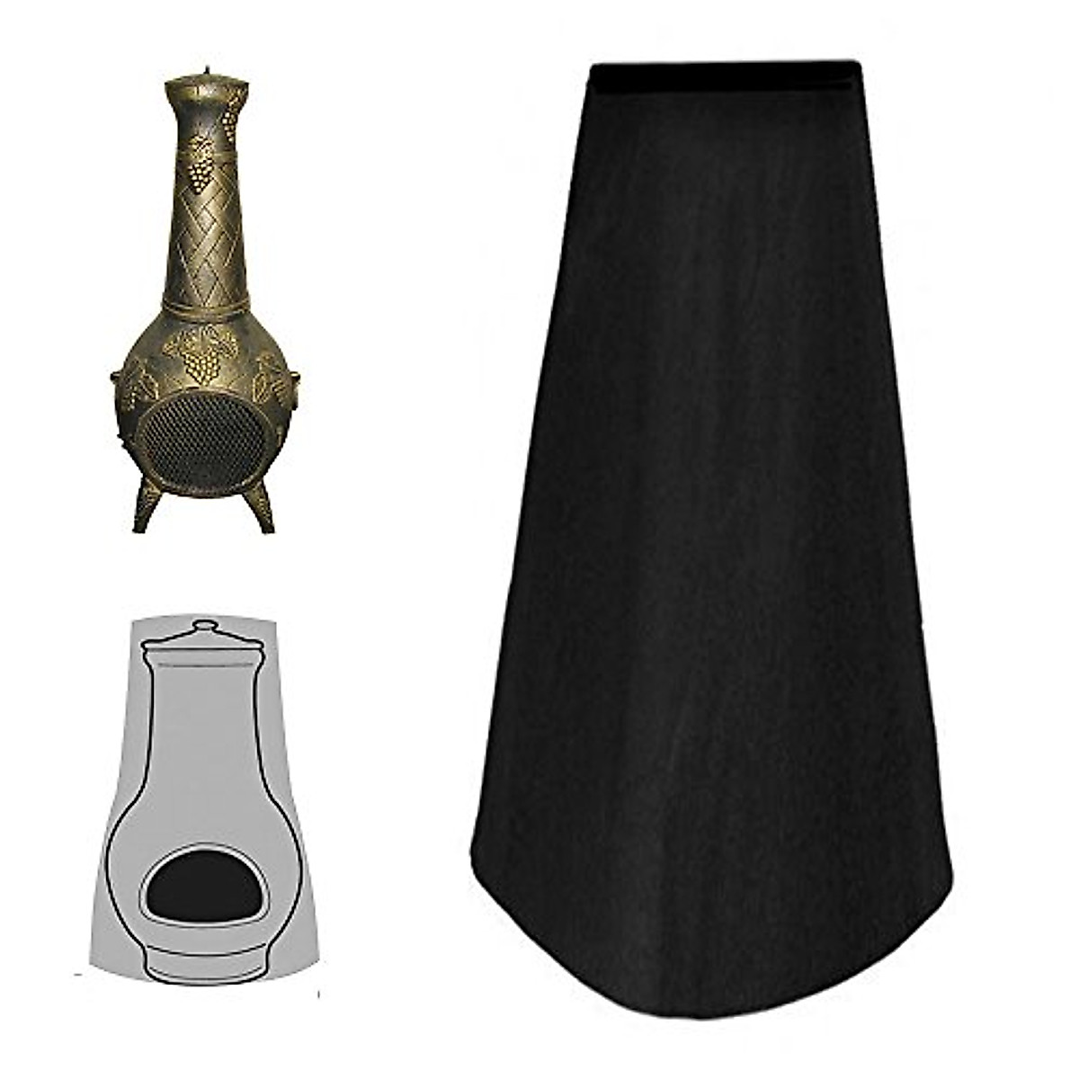 Newdanceus Chiminea Cover Patio Waterproof and Durable Heater Cover 24" Dx48’’H Protective Chimney Fire Pit Cover for Veranda Garden