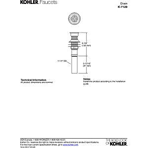 Kohler 7129-BL Sink drain, Matte Black