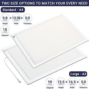 LED Tracing Light Box, Ultra-Thin Light Pad with Adjustable Brightness, Includes USB Cable, Adapter, Tracing Paper, and Clip. Portable Drawing Pad and LED Board for Sketching, Cricut Projects, Art