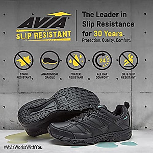 Avia Avi-Union II Non Slip Shoes for Men Food Service - Comfort Restaurant Work Men's Shoes, Black or White Slip Resistant Shoes for Men, Medium, Wide or Extra Wide