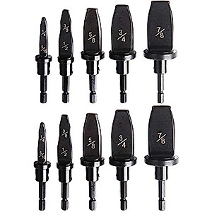 Cleey Pipe Expander Drill Electric Repair Support, Swaging Tool, Drill Bit Expander Include 7/8 3/4 5/8 1/2 3/8 1/4 Inch 5Pcs Black