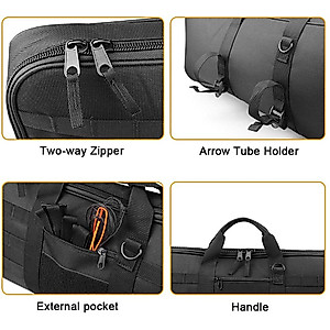 XTACER Tactical Bow Case MOLLE Recurve Takedown Bow Case Fully Padded Case (BLACK)