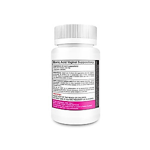 NutraBlast Boric Acid Vaginal Suppositories - 100% Pure Made in USA - Boric Life Intimate Health Support (30 Count)