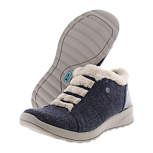 BZees Womens Golden Faux Suede Slip On Fashion Sneakers Gray 7.5 Medium (B,M)