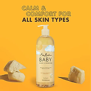 SheaMoisture Baby Wash and Shampoo Raw Shea, Chamomile & Argan Oil for Delicate Skin and Hair Baby Care with Shea Butter, 19.2 oz