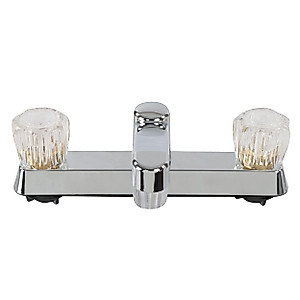 Empire Faucets RV Kitchen Faucet - Chrome Centerset Swivel Kitchen Spout with Dual Crystal Handles for Petite Kitchens