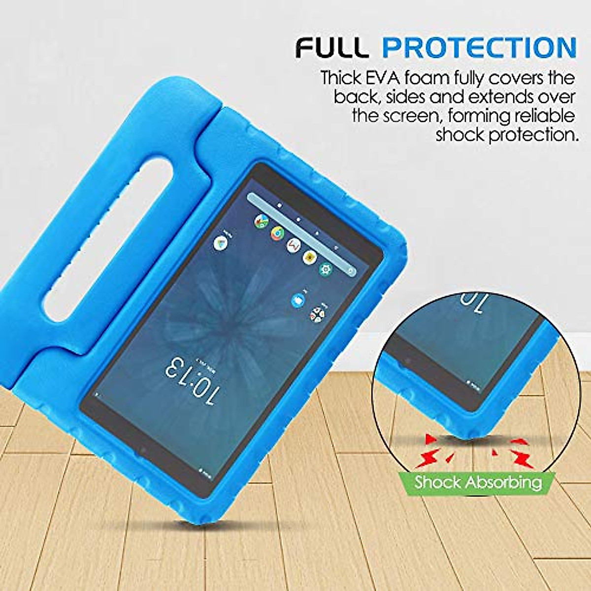TIRIN Walmart Onn 8 Inch Tablet Case, Light Weight Shockproof Handle Friendly Convertible Stand Kids Case for Walmart Onn 8 inch Android Tablet 2019 Release Model ONA19TB002 NOT for 2020 Gen 2 - Blue