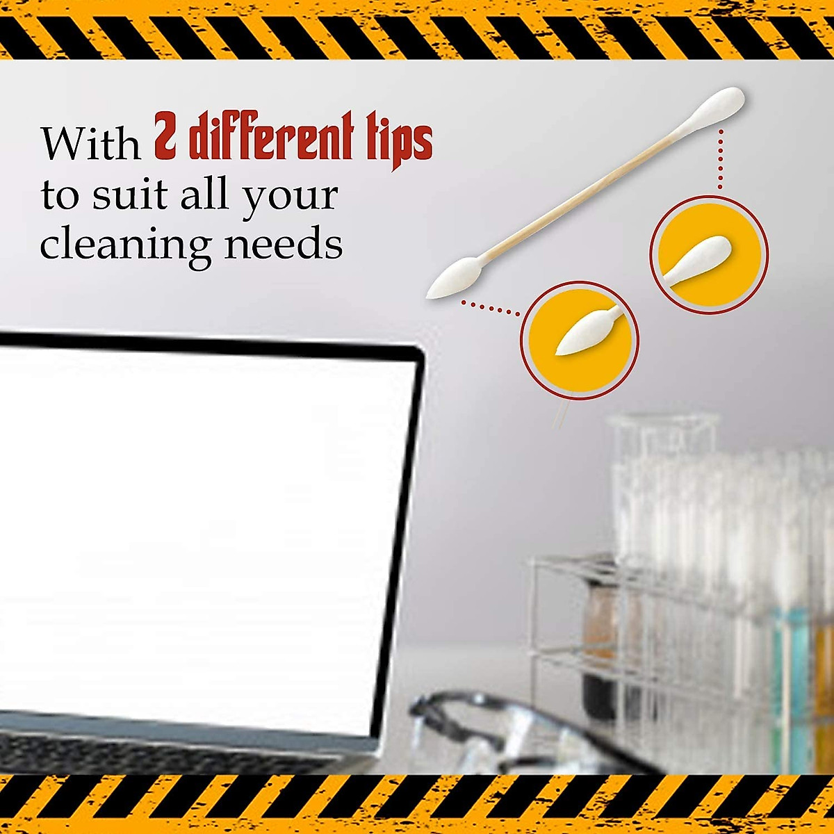 Glob Mops XL Cotton Swabs 2.0 – Extra Absorbent Bamboo Cotton Swabs – Cotton Swabs Made With Durable Sticks & Tips Designed For Cleaning Hard To Reach Spots (2-Pack, 600 Total Cotton Buds)