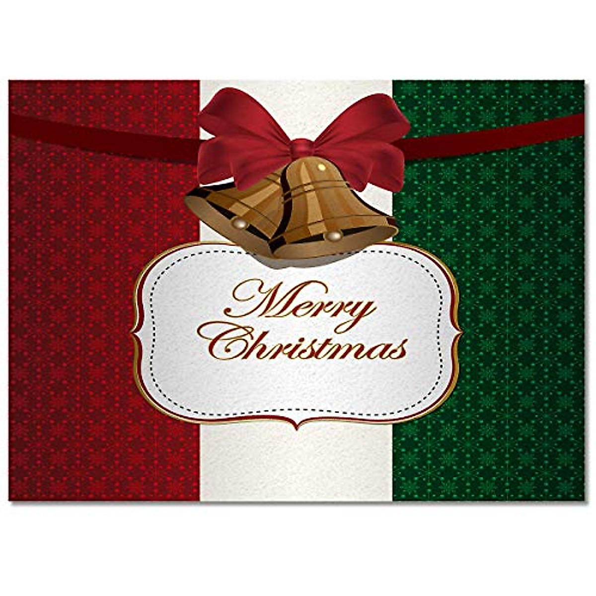 Area Rug Absorbent Non-Slip Rectangle Rug Merry Christmas Bells and Snowflakes Rugs for Living Room Bedroom Kitchen Entryway, Soft Floor Mat Indoor Carpet Accent Rugs 3x5 Feet