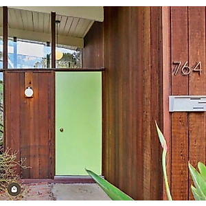 Modern Mid Century Wall Mounted Mailbox - Vintage Retro Contemporary Design (White/Silver)