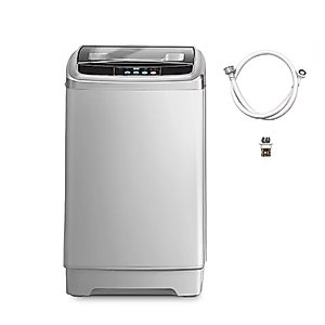Tymyp Apartment Washing Machine, Automatic Compact Washing Machine Suitable for Household Use, Portable Washer with 24 Hours Washing Appointment, LED Display, Transparent Gray