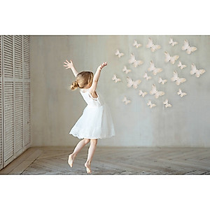 Inspired by Jewel Butterfly Wall Decorations Premium Quality Real Feather 3D Wall Decals Girls Bedroom | Stunning Gold Glitter Decor Stickers All Rooms & Nursery Sets | 10 Adhesive Pieces