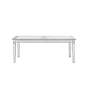 Acme Furniture Varian Dining Table, Mirrored & Antique Platinum