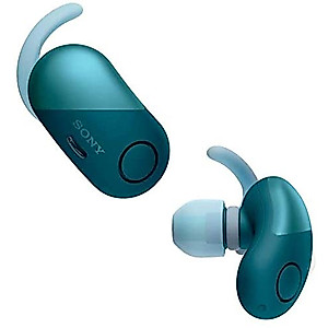 Sony Wireless Bluetooth in Ear Headphones: Noise Cancelling Sports Workout Ear Buds - Cordless, Sweatproof Sport Earphones, Built-in Microphone, Extra BASS WF-SP700N/L (International Version) Blue