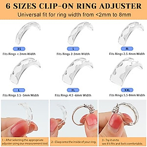 Ring Sizers for Loose Rings Ring Guards for Loose Rings Fit Any Rings, Invisible Ring Size Adjuster Never Sliding Off and Spinning (12 pcs)