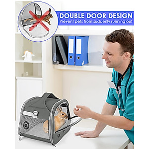 Bissap Guinea Pig Carrier Bag, Portable Small Animal Carrier Pouch for Hamster Chinchilla Rabbit Gerbil Hedgehog Sugar Glider Outgoing Travel Carrying Case - Grey