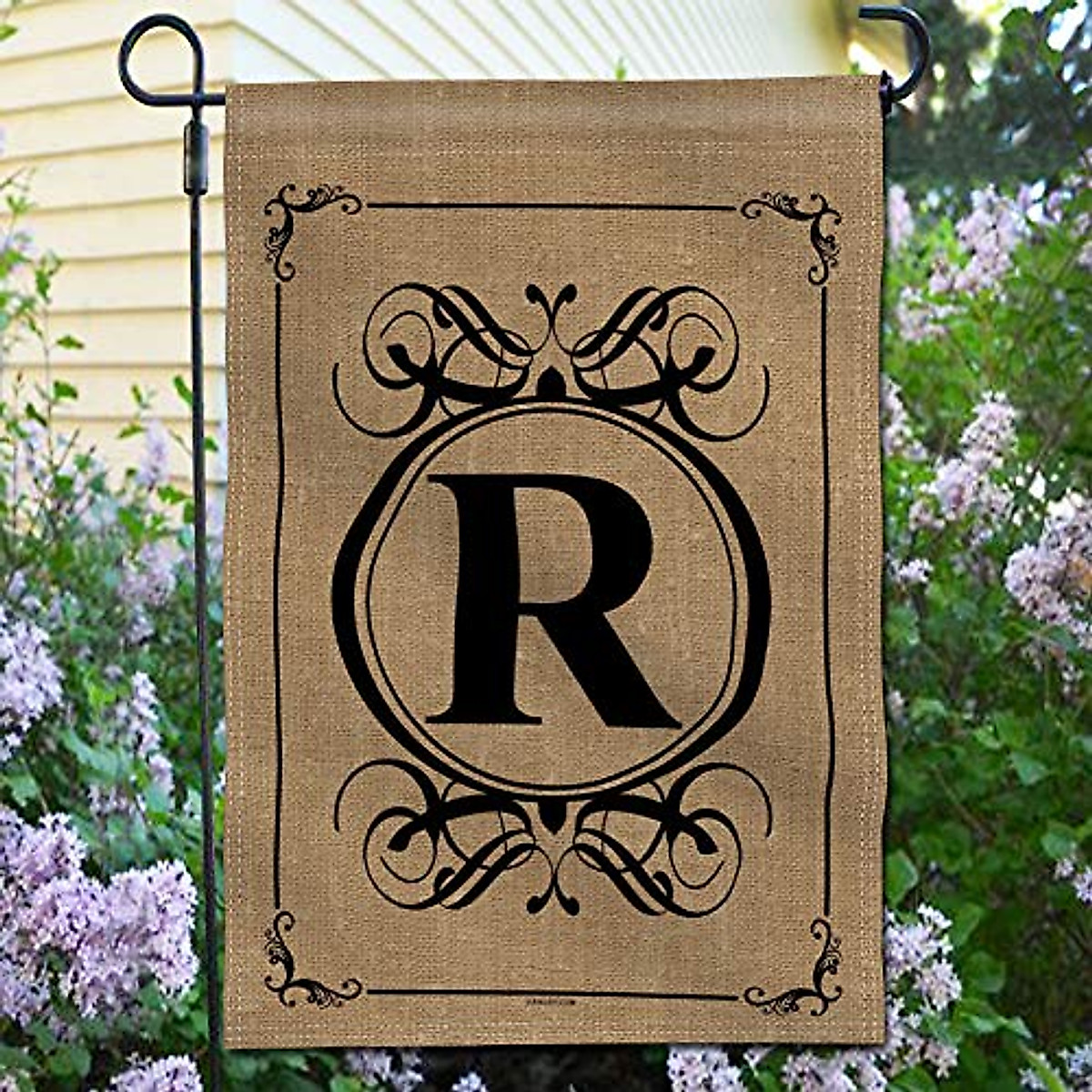 Anley Classic Monogram Letter R Garden Flag, Double Sided Family Last Name Initial Yard Flags - Personalized Welcome Home Decor - Weather Resistant & Double Stitched - 18 x 12.5 Inch