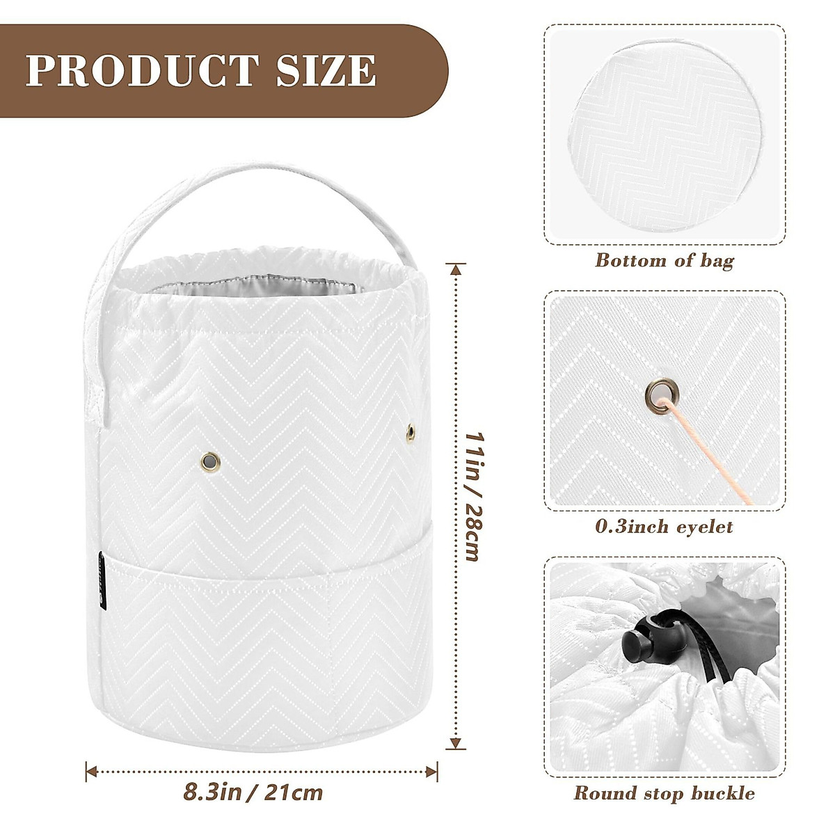 Qilmy Dog Face Crochet Bag Organizer, Knitting Bag Yarn Storage Organizer, Portable Travel Crochet Organizer with Accessories Case, Yarn Storage Organizer