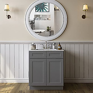 LOVMOR 30" Bathroom Vanity, Kitchen Base Cabinet, Single Sink Storage Unit, Pedestal Sink Storage Cabinet, Large Capacity for Laundry Room, Kitchen, Shower Room & Utility Room