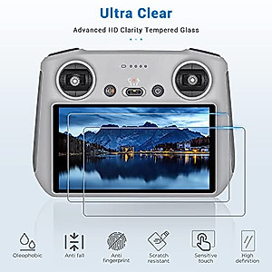 CYNOVA DJI Mini 3 Pro Screen Protector with Auto Alignment Kit for DJI RC Remote Controller, Ultra HD 9H Hardness Anti-Scratch Tempered Glass DJI RC Pro Accessories for DJI Mini 3 Pro (2-Pack)