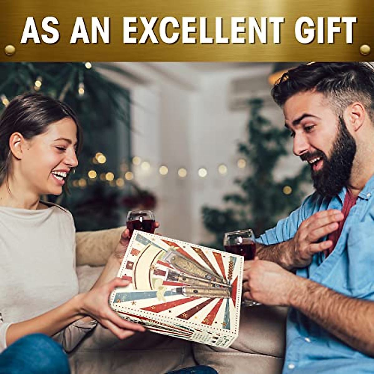 Karrte Upgrade Hair Clippers Kit for Men,Professional Barber Clippers/Hair Trimmer/Ear Nose Trimmer Set,Barber Supplies for Mens Grooming Kit Accessories with LED Display,Gifts for Men,Bronze