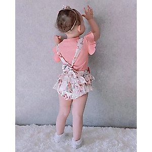 Voonlie Baby Girl Clothes Outfits 3PCS Newborn Infant Baby T Shirt Shorts Headband Summer Set