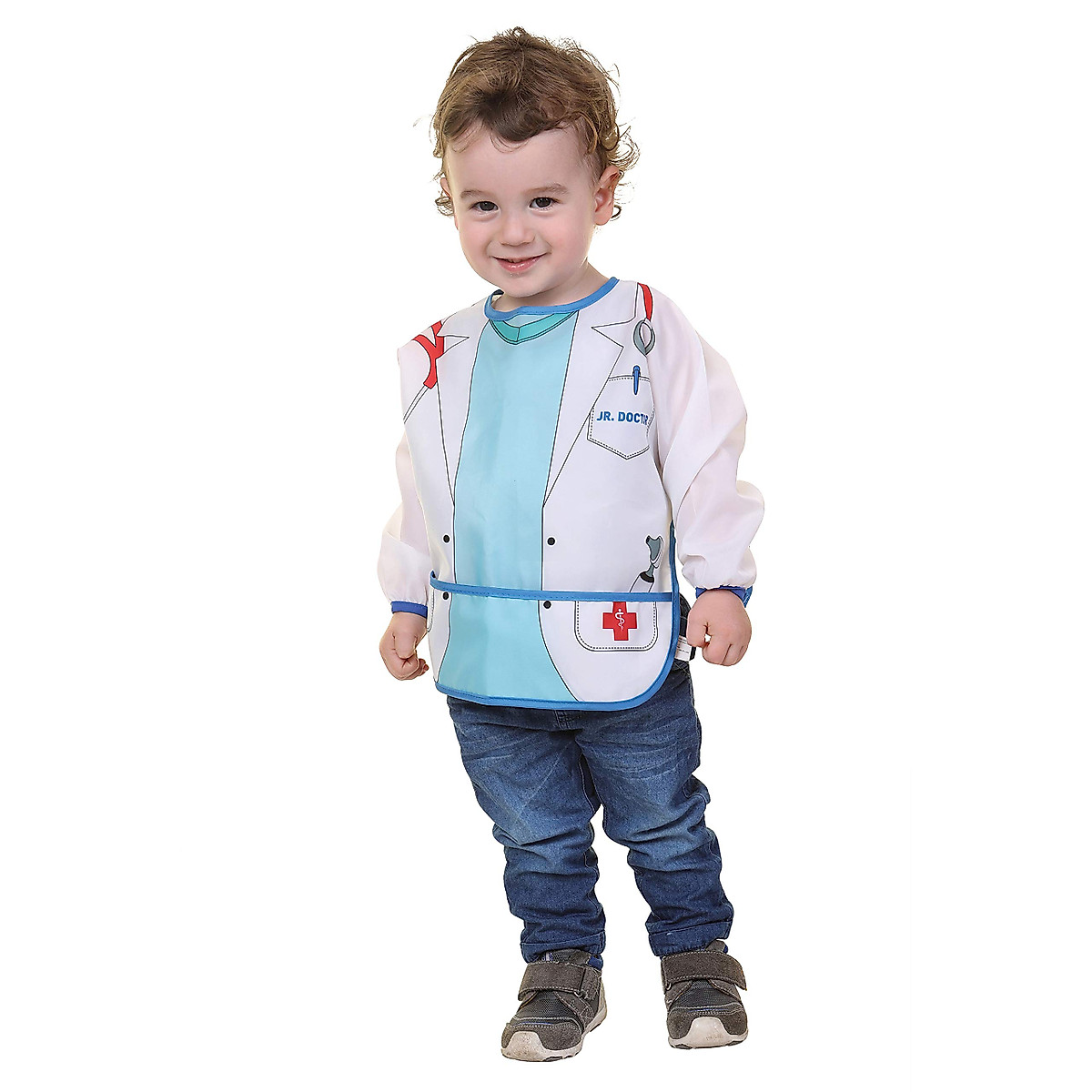 Dreambaby Food & Fun Character Bibs Baby Smocks with Sleeves - Model L561BB - 2 Pack (Doctor & Zookeeper)