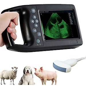JZRYL Portable Veterinary Ultrasound Machine, 5.7 inch Home Ultrasound Farm Animals Pregnancy Dog Sheep & Pigs,Vet Handheld Sonogram Machine with 3.5Mhz Convex Probe