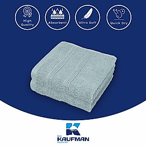 Kaufman - Premium Washcloth Set of 12 (13x13 Inches) 100% Cotton Ring Spun, Highly Absorbent, Durable and Ultra Soft Feel Wash Cloths Essential for Bathroom, Spa, Gym, and Face Towel (12PK)