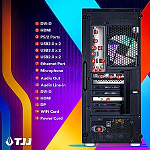 TJJ X3 Gaming Computer PC Desktop - Intel Core i3-12100F (Beat i7-8700), NVIDIA GTX 1660 Super 6GB, 16GB DDR4 3200, 500GB SSD, VR Ready, WiFi 6E, RGB Keyboard & Mouse & Speakers, Win 11 Pro