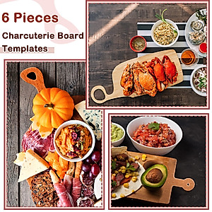 Frienda 6 Pcs Charcuterie Board Template Acrylic Router Template Cutting Board Template for Woodworking Thick Handle Template with 3 Pens Angled Curvy Stencils Guide Tools for Kitchen(Classic)